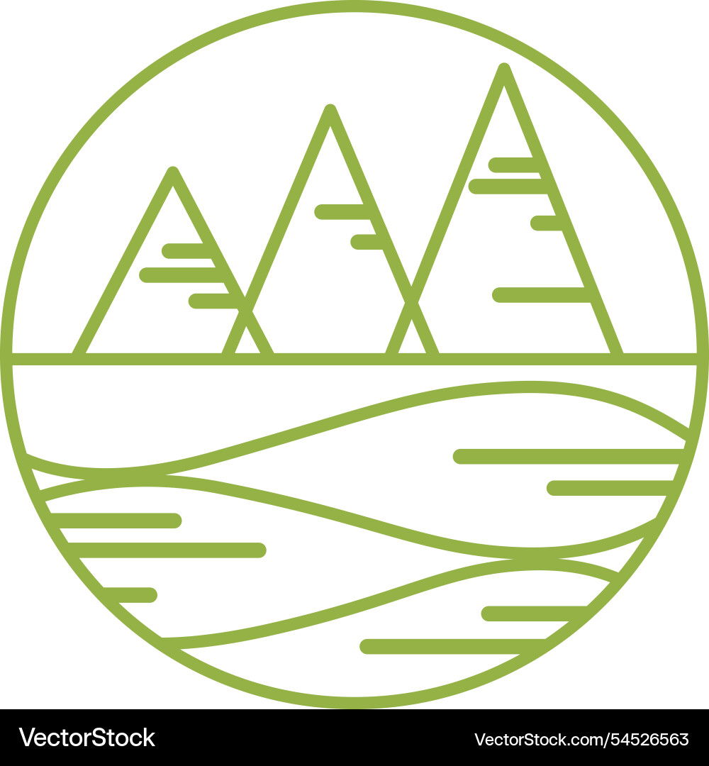 Abstract image of forest near the river Royalty Free Vector