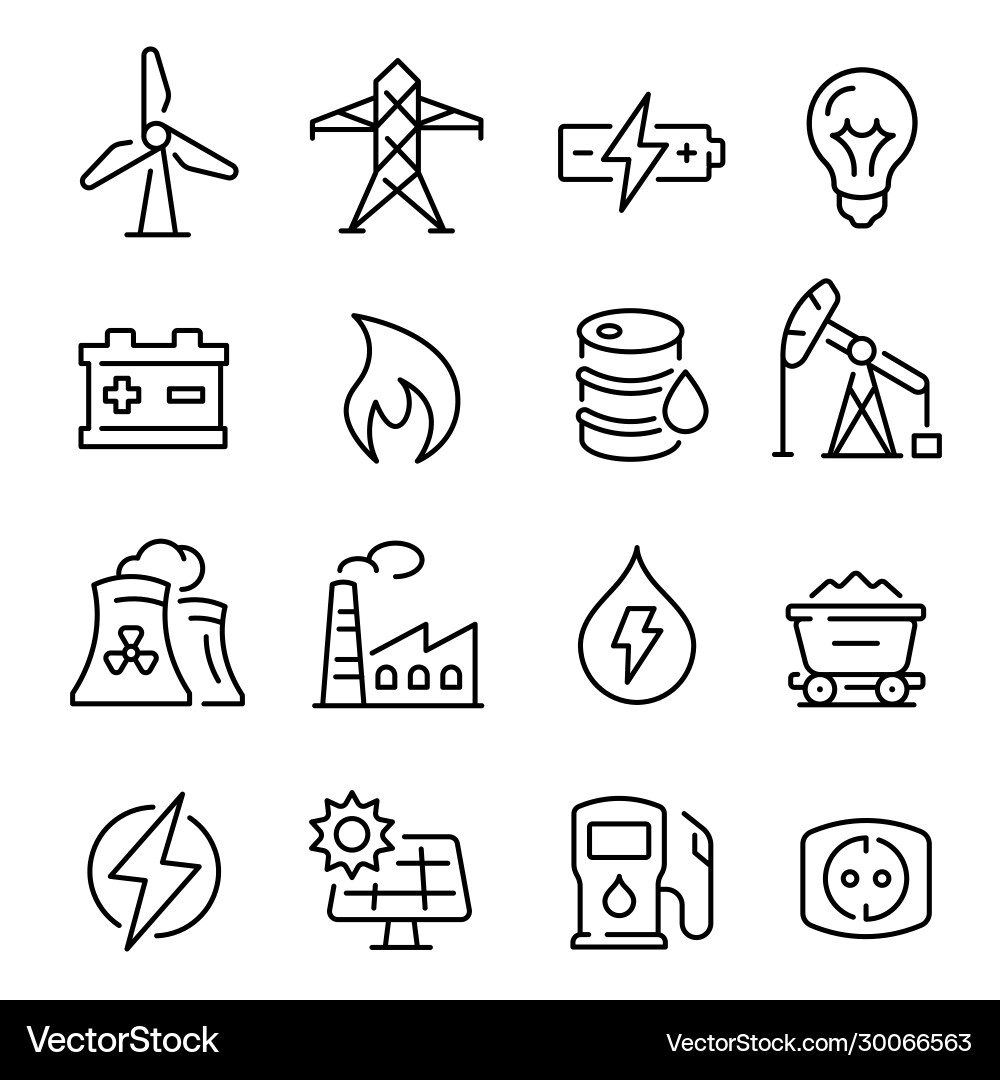 Energy line art icon technology and electricity Vector Image