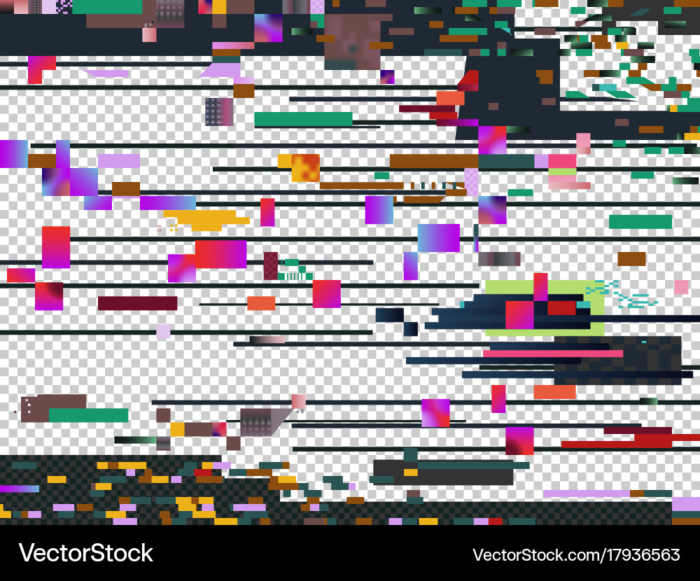Glitch noise texture isolated glitched Royalty Free Vector