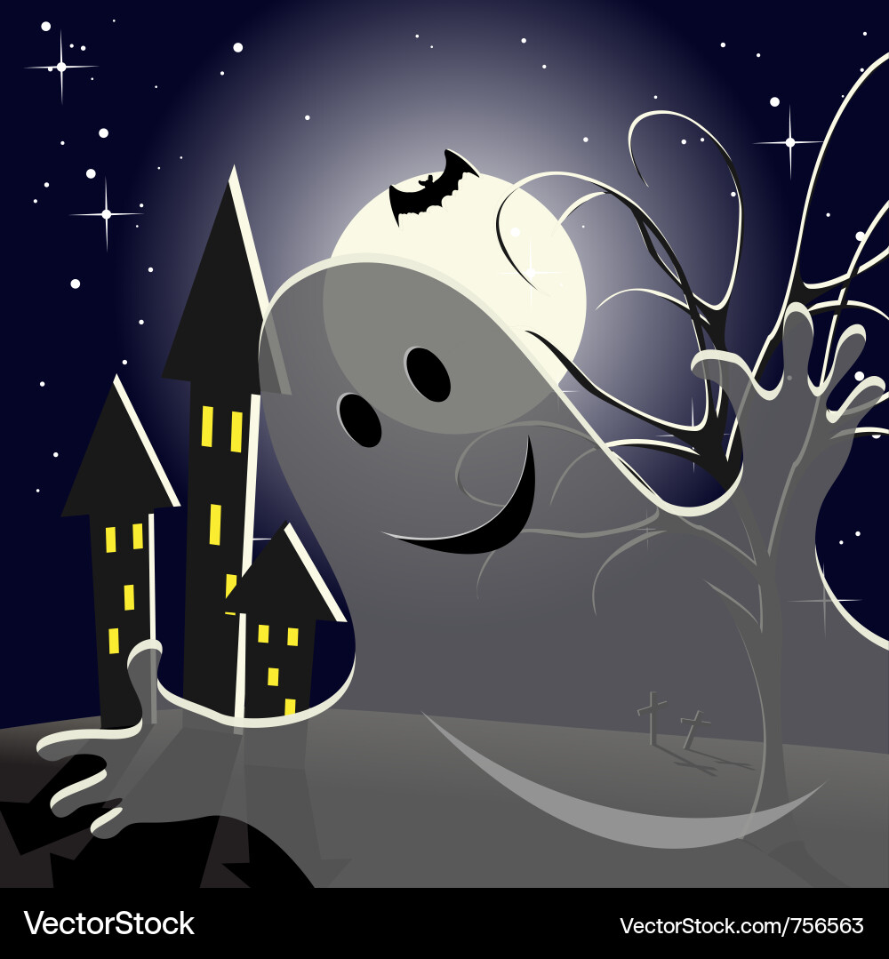 Halloween ghost Royalty Free Vector Image - VectorStock