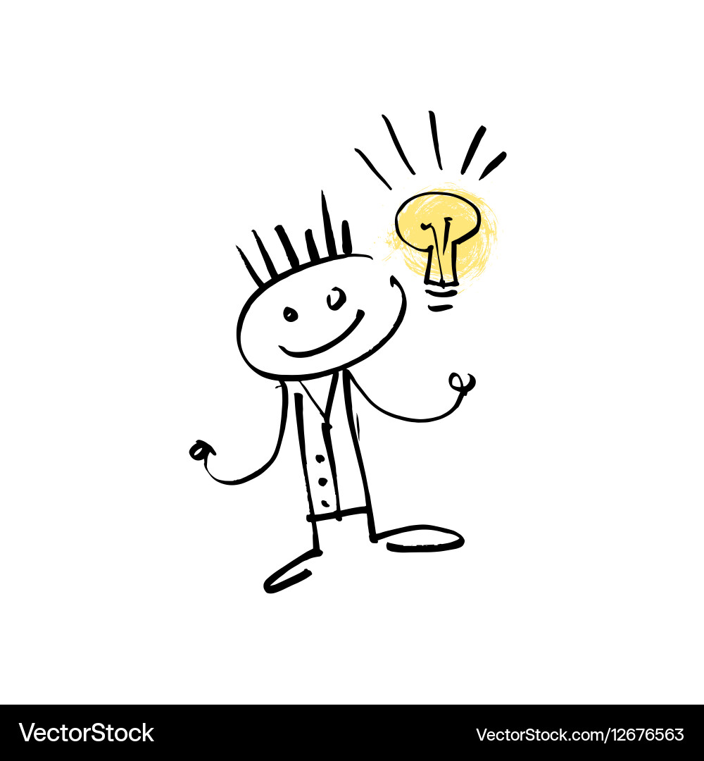 Hand drawing sketch doodle human stick figure Vector Image