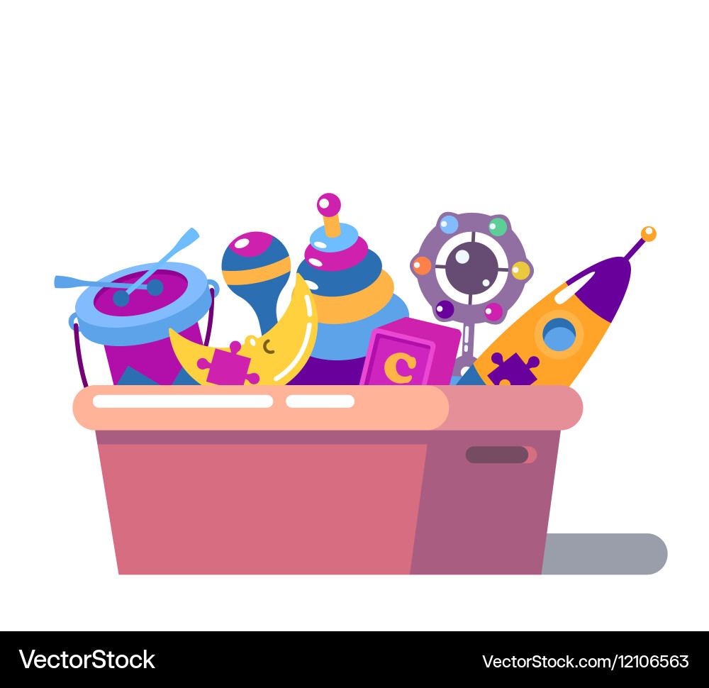 Isolated standing children cartoon toy box Vector Image