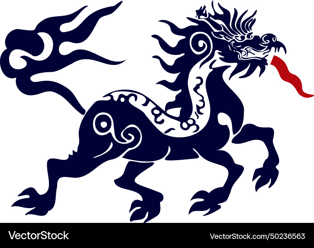 Kirin or qilin dragon Royalty Free Vector Image
