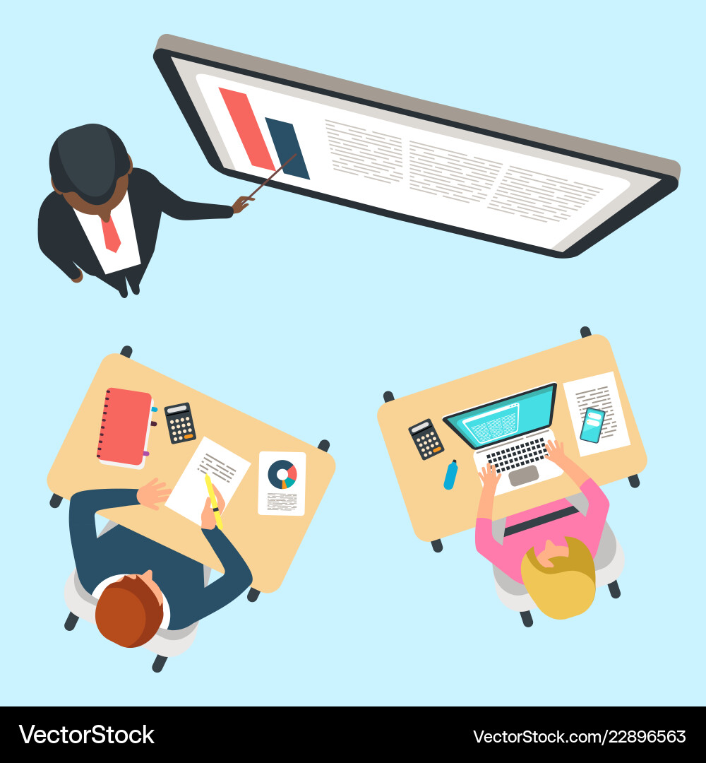 Learning in group individual studying Royalty Free Vector