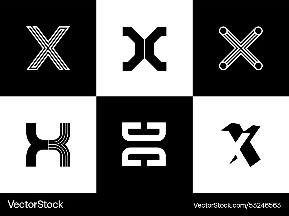 Letter x fonts and logo design Royalty Free Vector Image