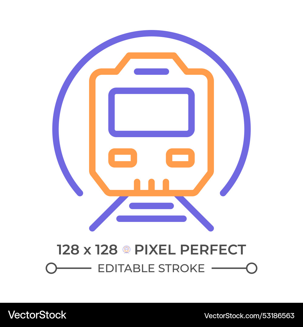 Metro train two color line icon Royalty Free Vector Image