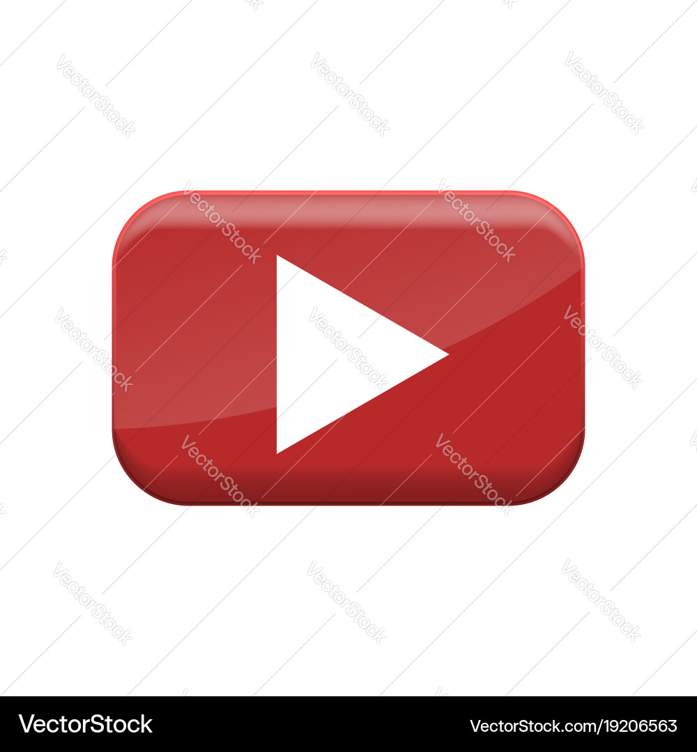 Red play button Royalty Free Vector Image - VectorStock