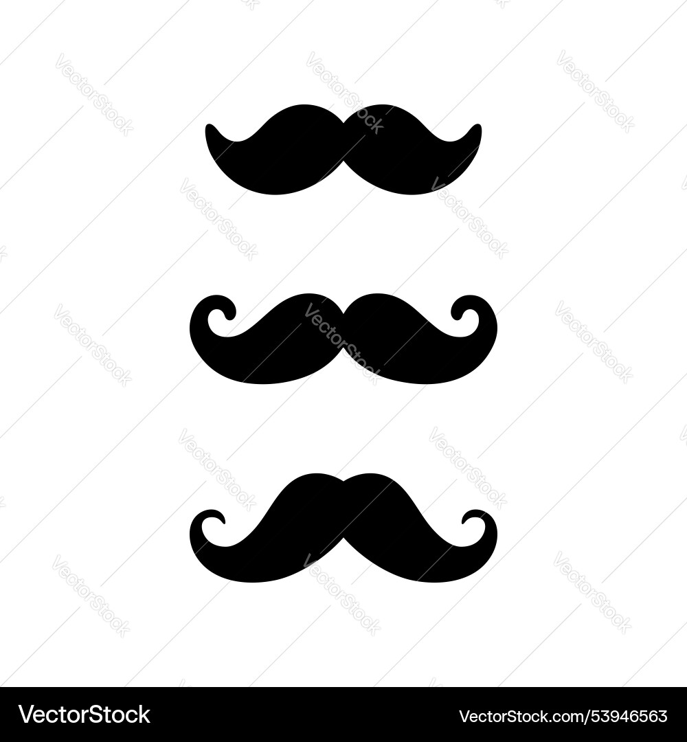 Santa claus mustache simple silhouette graphics Vector Image