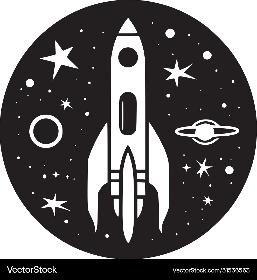 Space - black and white isolated icon Royalty Free Vector