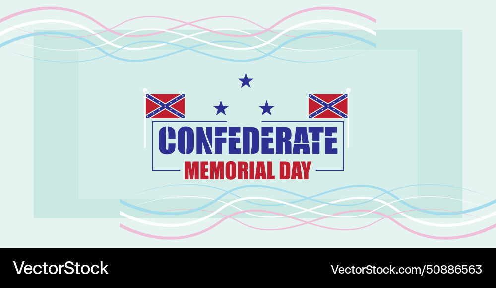 Stunning confederate memorial day banner design Vector Image