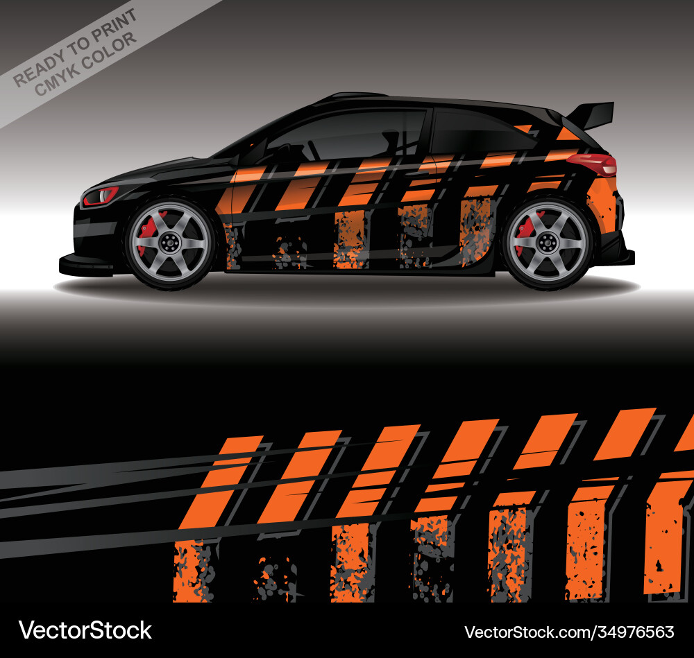 Wrap car decal design custom livery race rally Vector Image