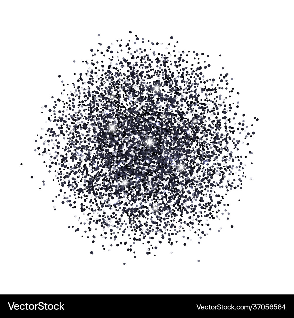 Black sparkles glitter on white background Vector Image