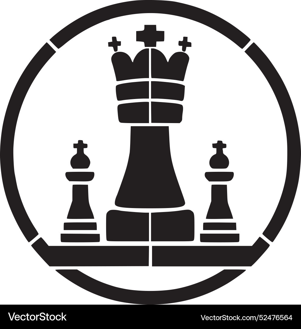Chess - minimalist and flat logo Royalty Free Vector Image