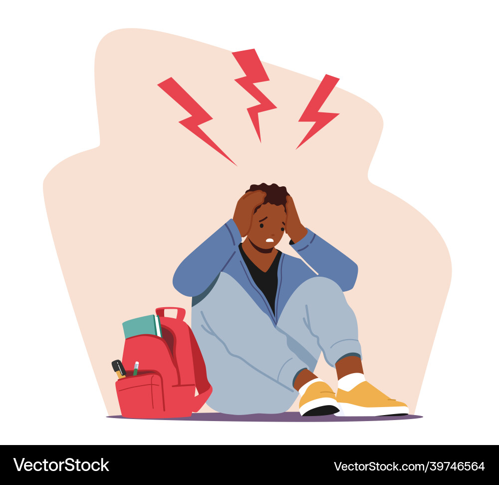 Depressed and anxious young man suffering Vector Image