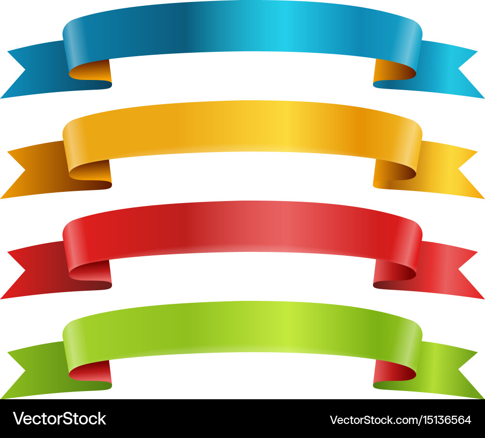 Different color ribbons collection template Vector Image