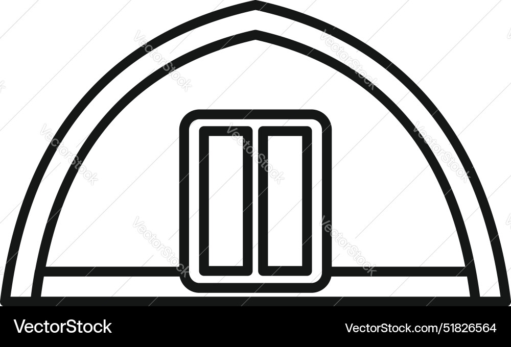 Hangar building for airplane storage icon thin Vector Image
