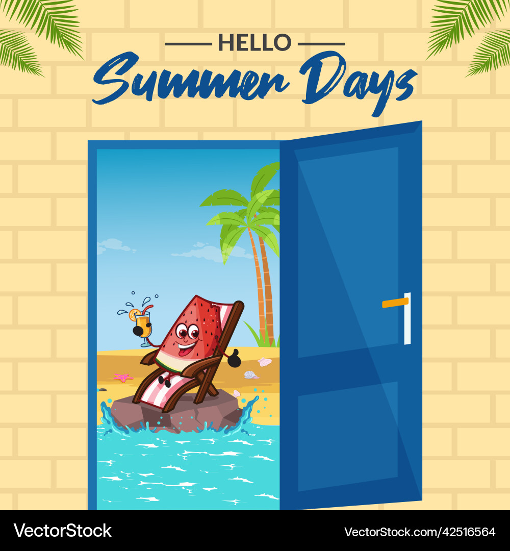 Hello summer days banner design Royalty Free Vector Image