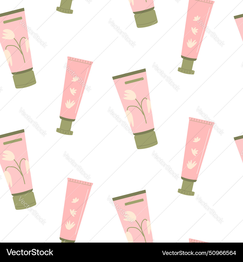 Moisturizing face skincare seamless pattern Vector Image