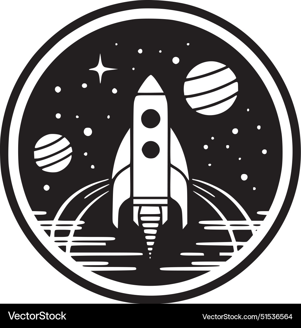 Space - black and white isolated icon Royalty Free Vector