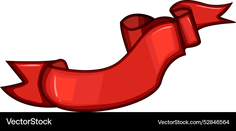 Symbol red ribbon retro cartoon Royalty Free Vector Image