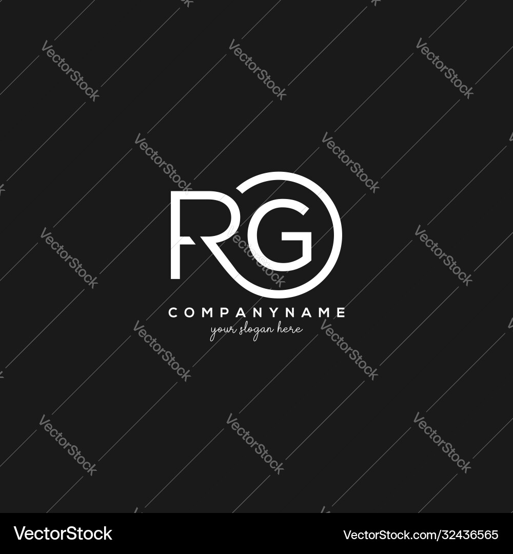 Elegant RG Initial Logo Royalty Free Vector Image