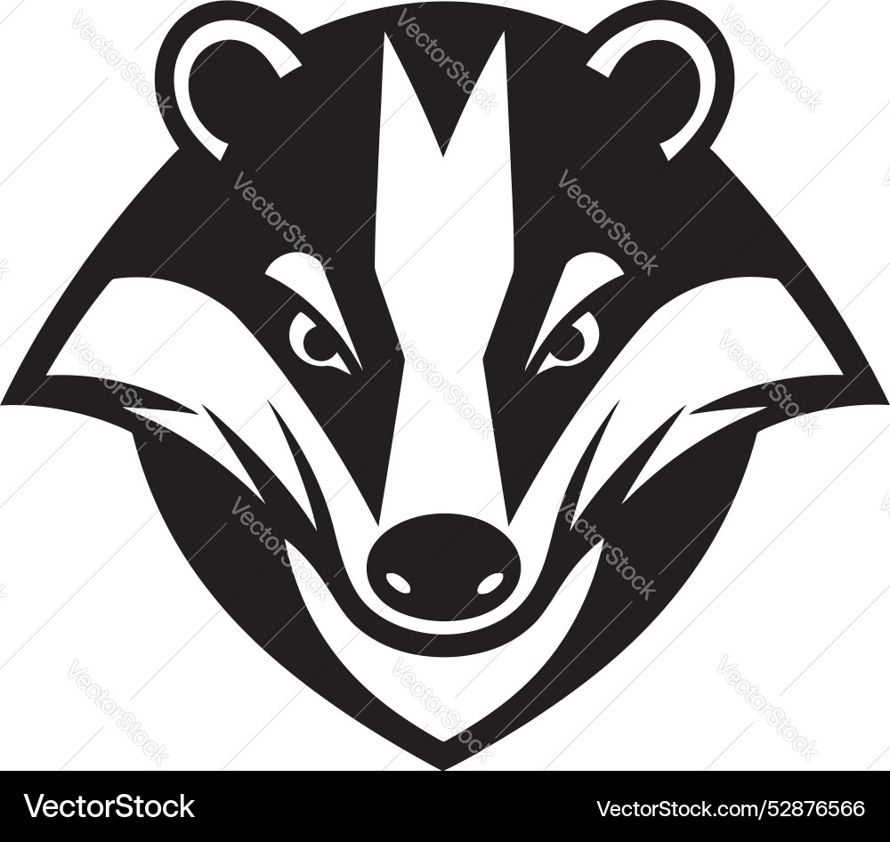 Badger crest design regal symbol Royalty Free Vector Image