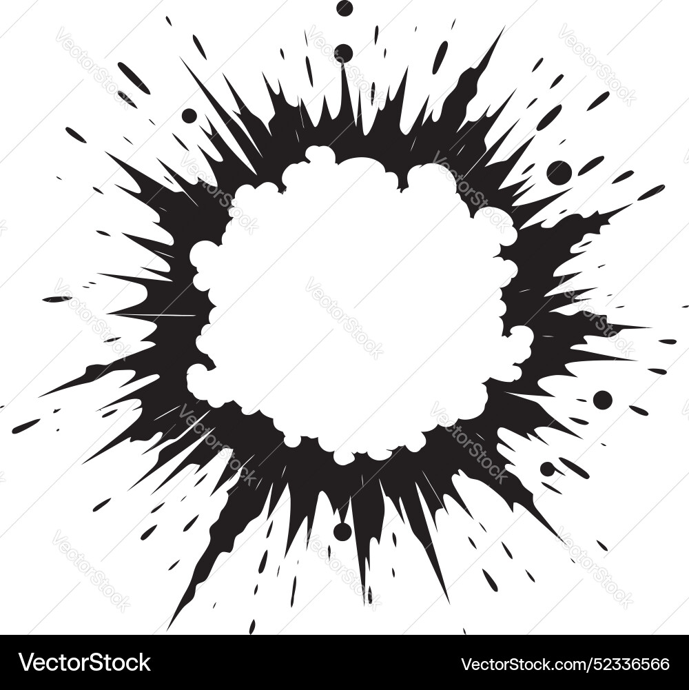 Blast burst explosive black logo icon comic chaos Vector Image