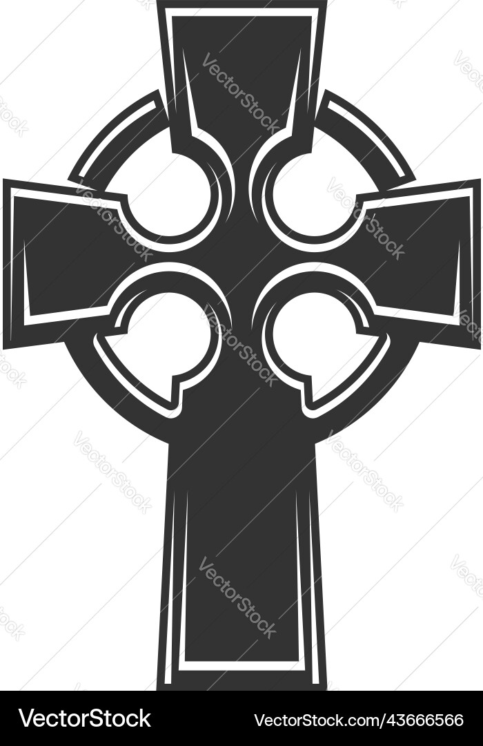 Celtic Cross with Circle - Religious Symbol Vector Image