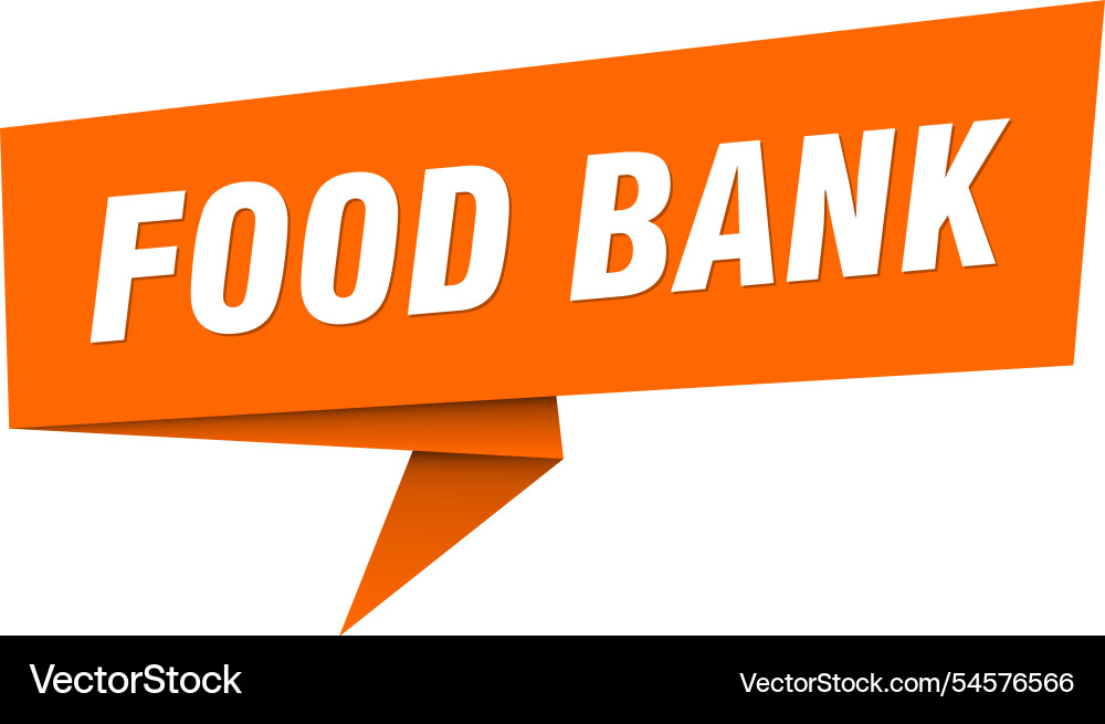 Food bank banner speech bubble label Royalty Free Vector