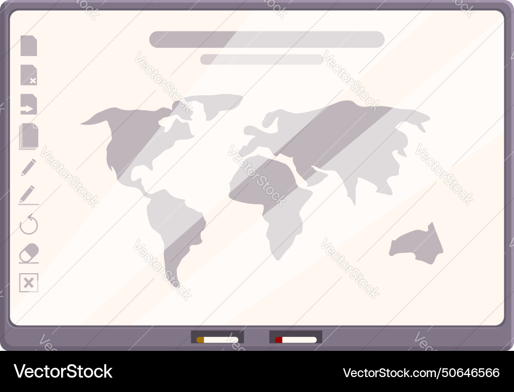 Global interactive map icon cartoon touch Vector Image