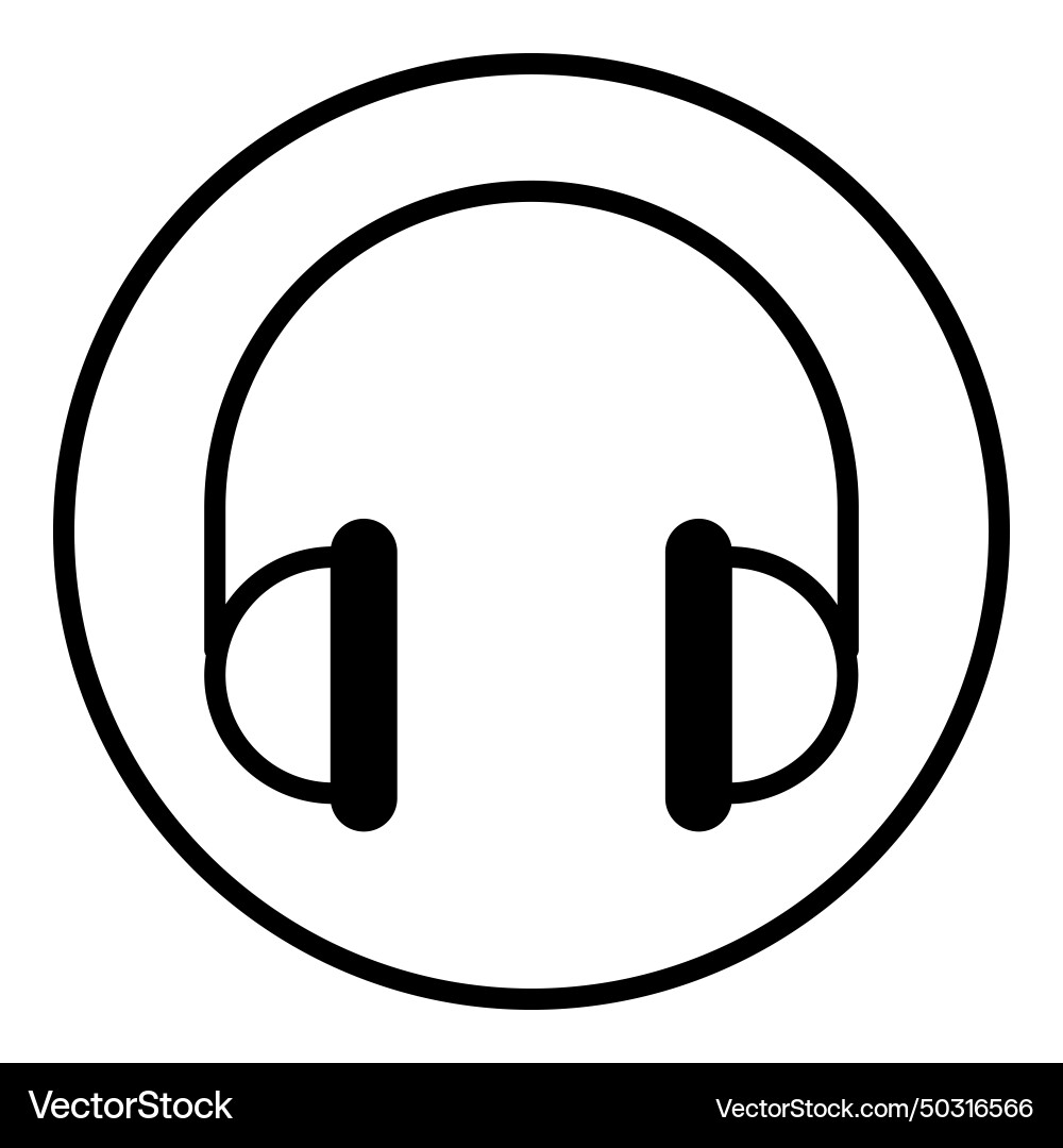 Headphones flat icon isolated on white background Vector Image
