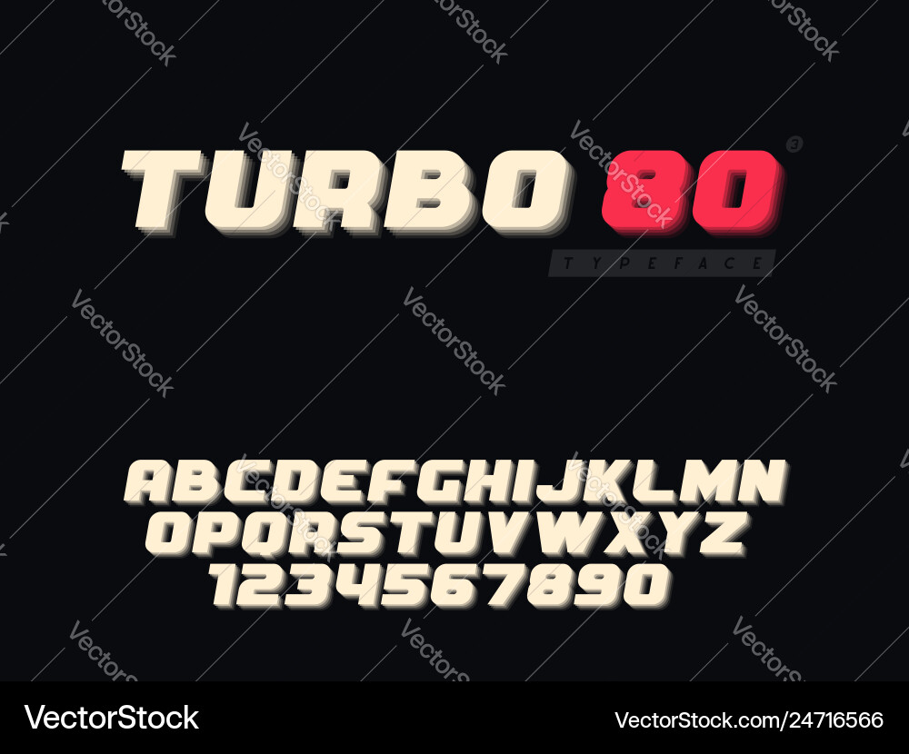 Latin uppercase alphabet letters and numbers Vector Image