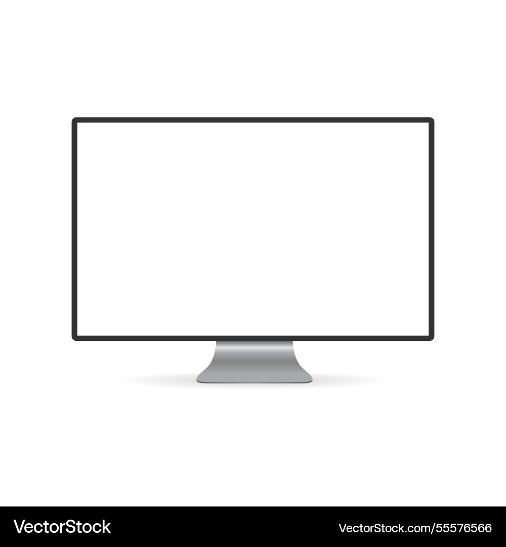 Modern computer monitor with white screen Vector Image