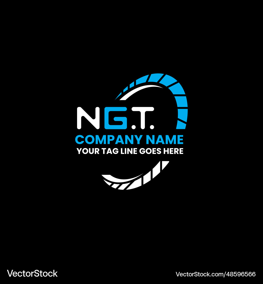 NGT Letter Logo - Modern & Minimal Royalty Free Vector