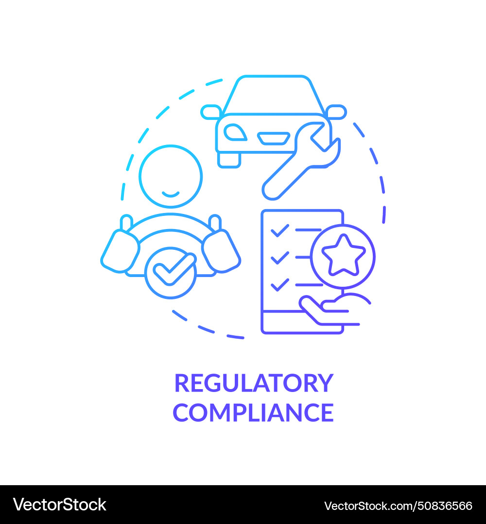 Regulatory compliance blue gradient concept icon Vector Image Regulatory compliance blue gradient concept icon Vector Image