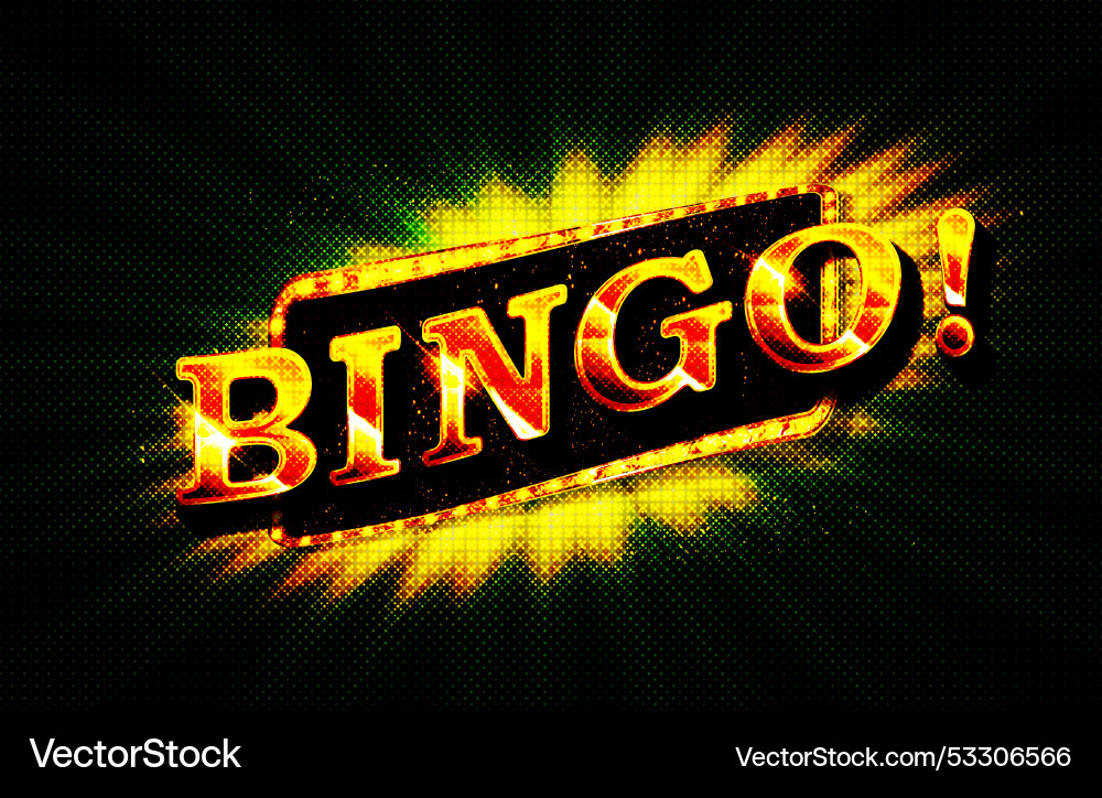 Retro sign with lamp bingo banner Royalty Free Vector Image