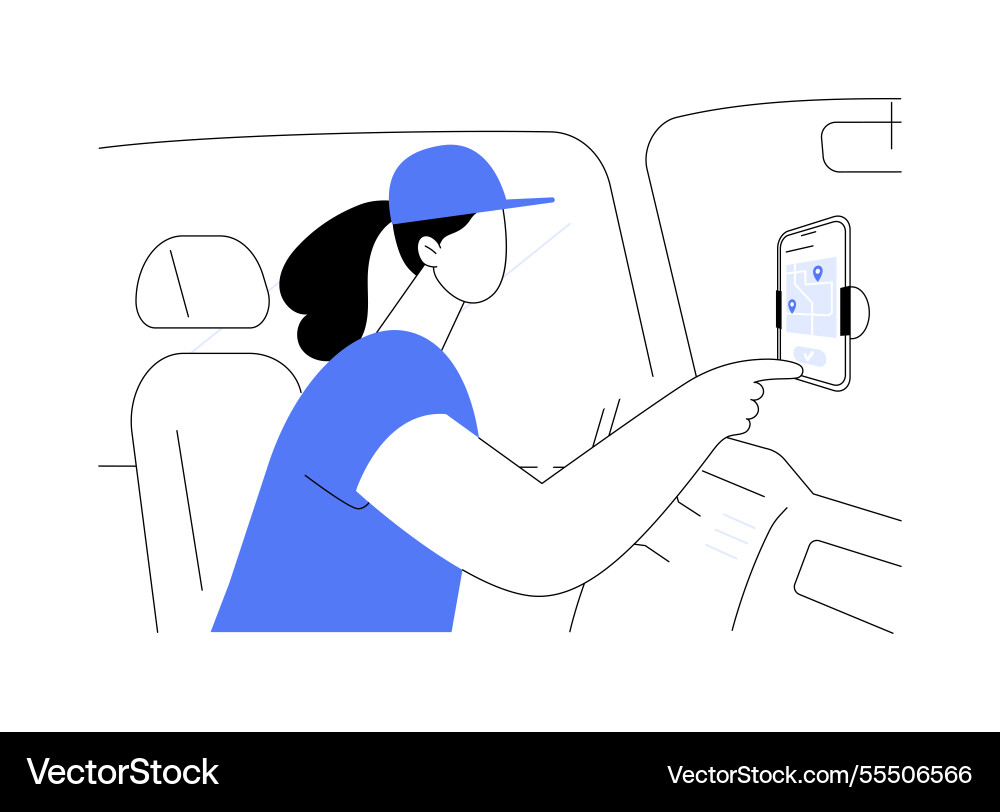 Rideshare driver isolated cartoon Royalty Free Vector Image