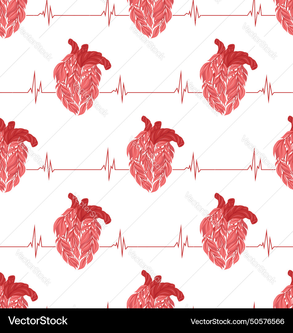 Seamless pattern with pink healthy human Vector Image