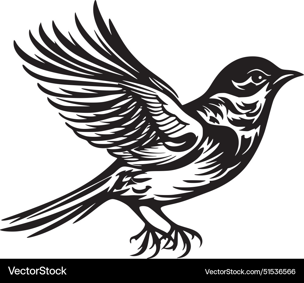 Sparrow - minimalist and simple silhouette Vector Image