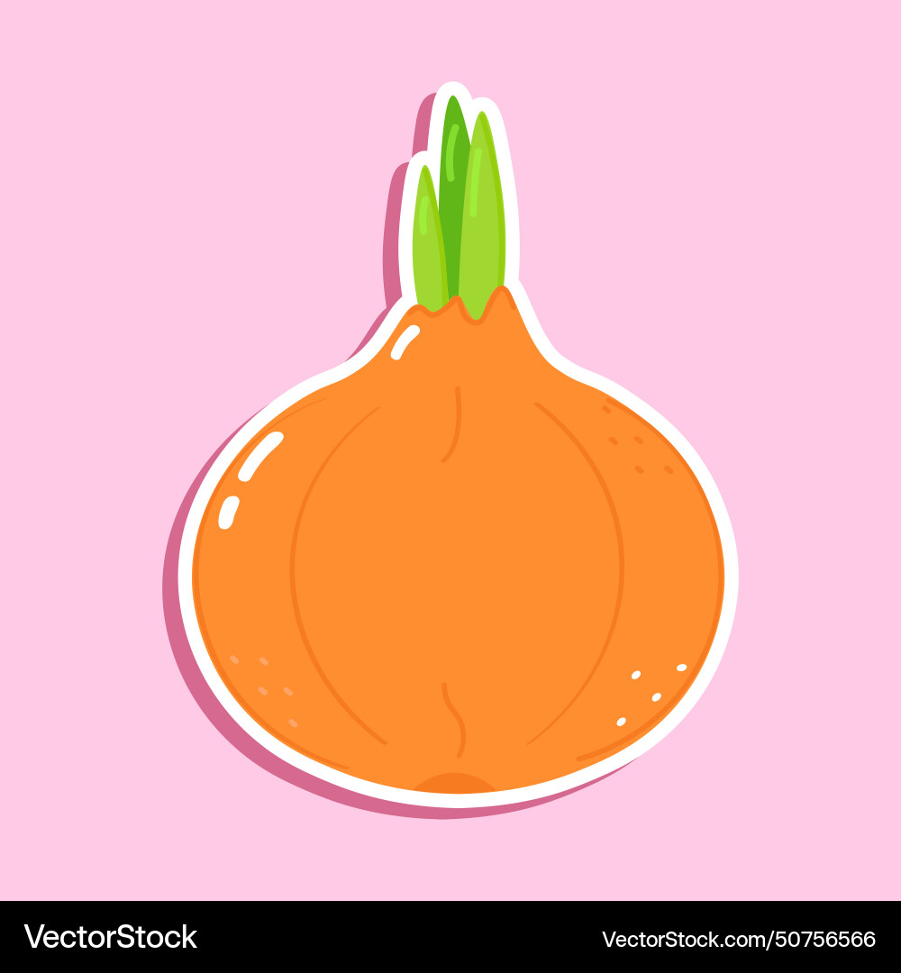 Sticker onion character hand drawn cartoon Vector Image