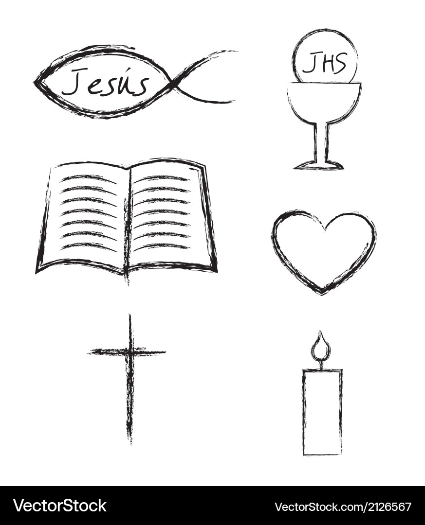 Communion elements over white background Vector Image