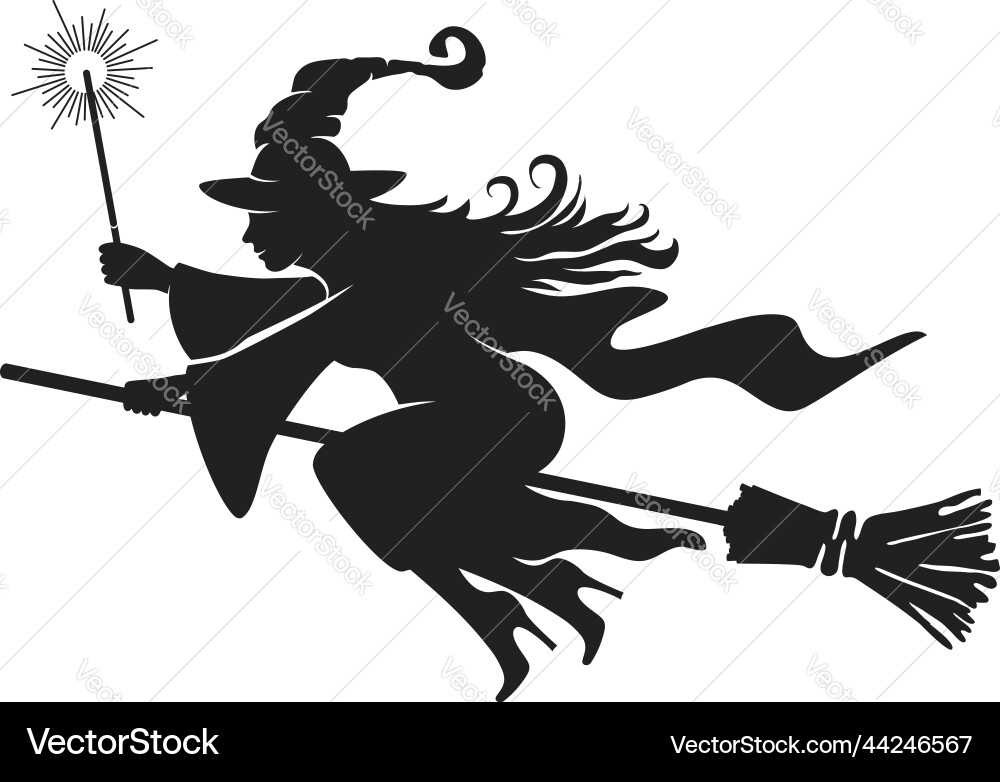 Halloween flying witch Royalty Free Vector Image