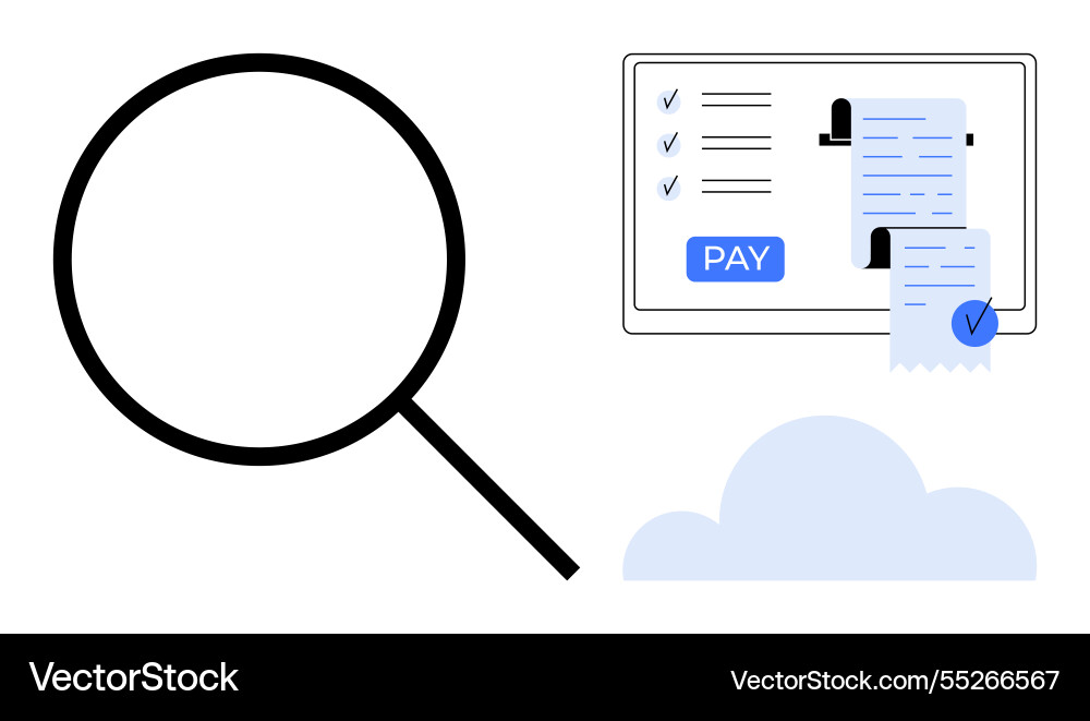 Online payment processing with checklist receipt Vector Image