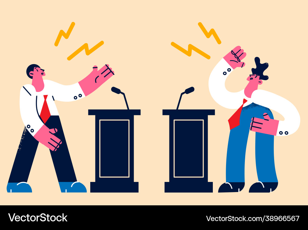 Politics debates and public fighting concept Vector Image