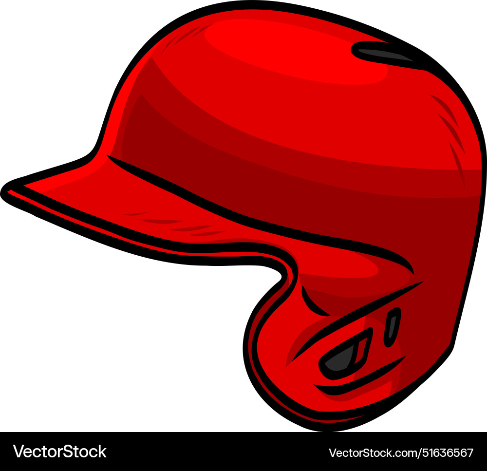 Red baseball helmet Royalty Free Vector Image - VectorStock