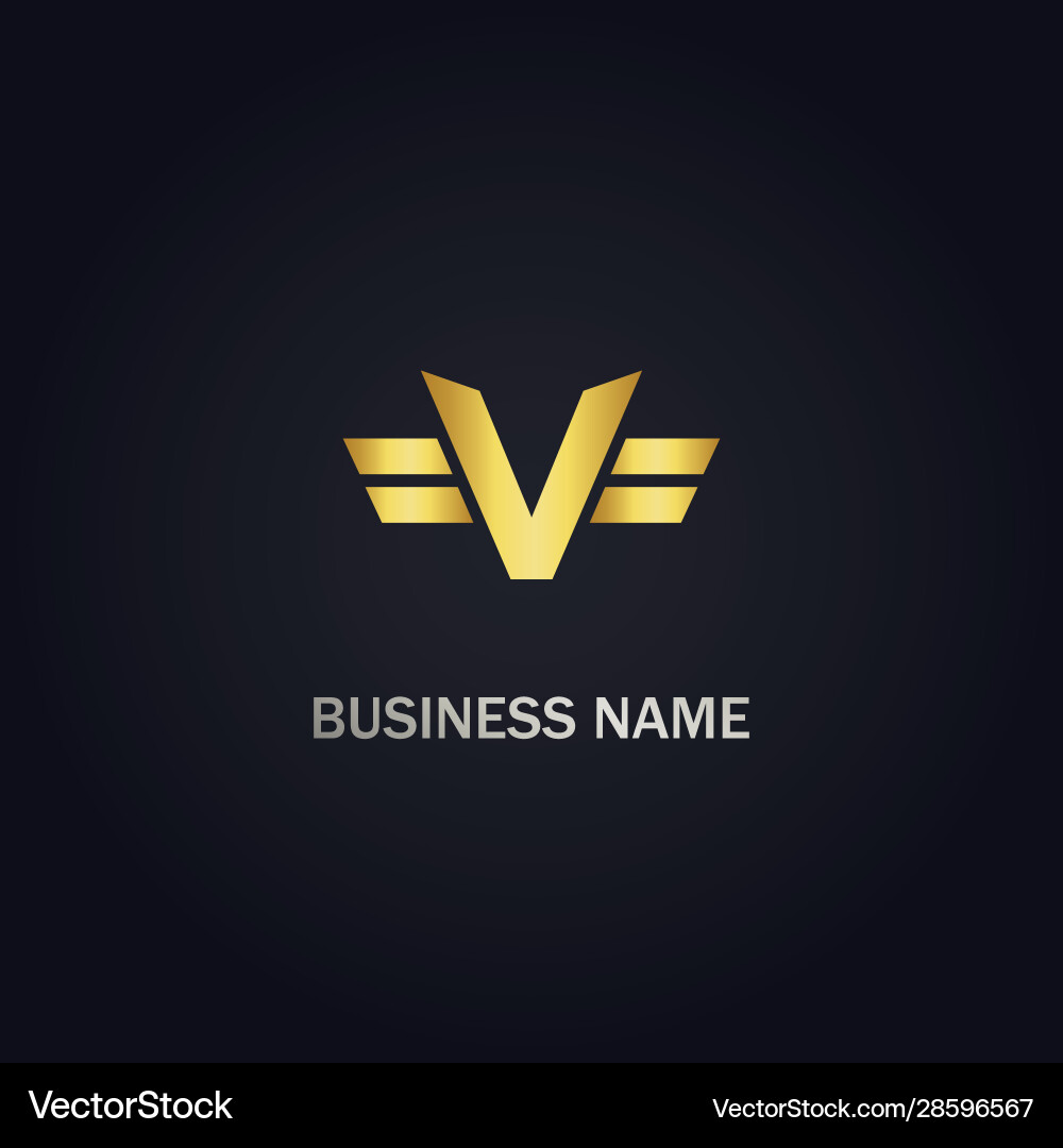 V initial business logo Royalty Free Vector Image