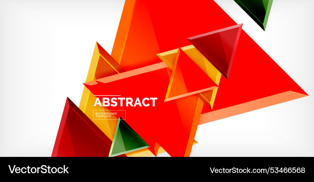 Abstract Background Colorful Triangles With 3d Vector Image