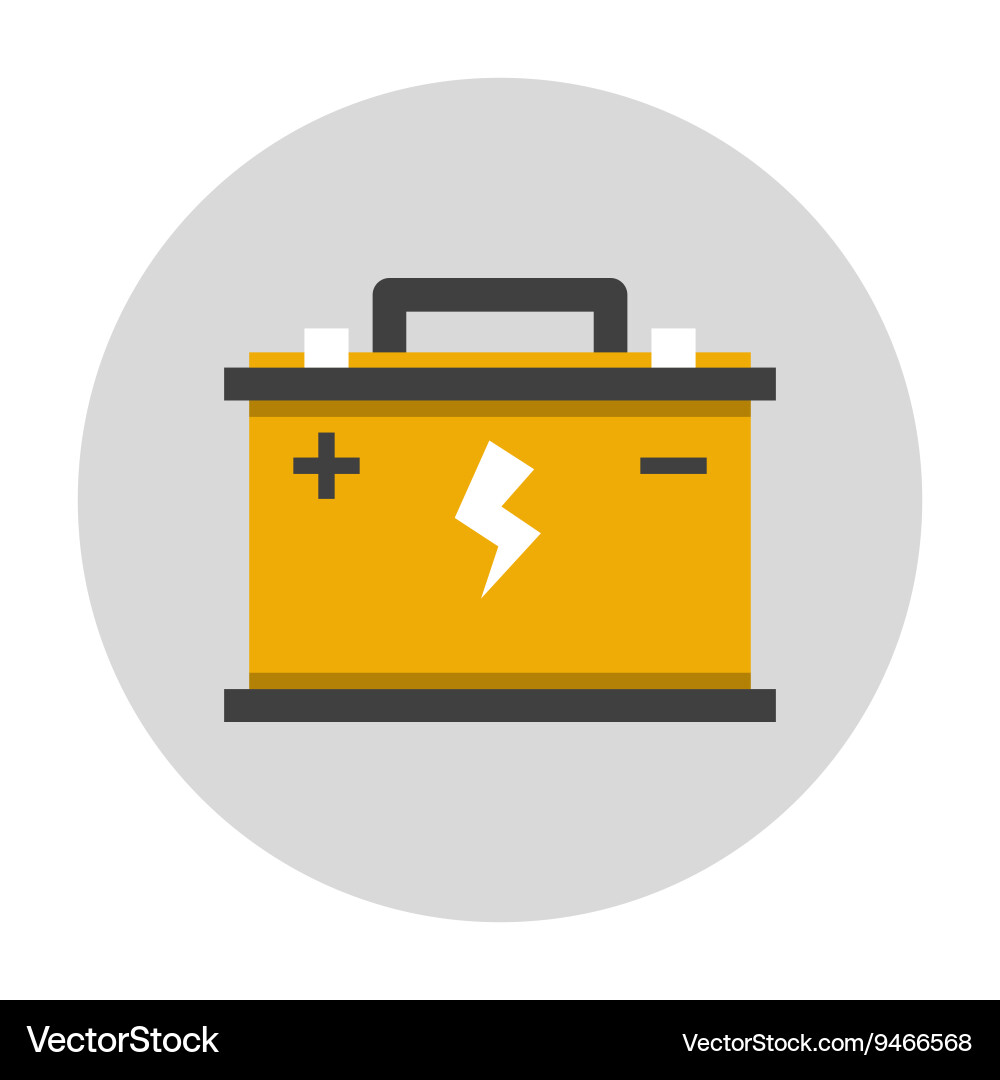 Car battery flat icon Royalty Free Vector Image