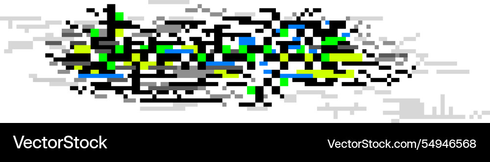 Colorful pixelated glitch art dissolving Vector Image