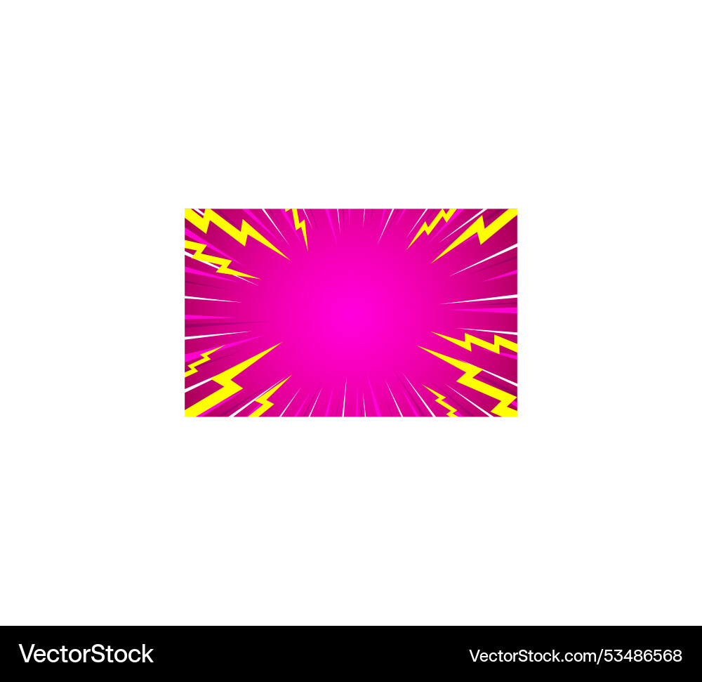 Comic cartoon background with thunder lightning Vector Image